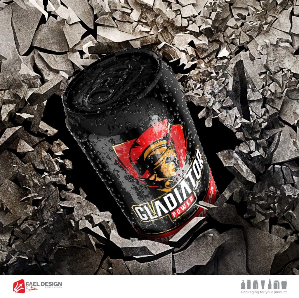 FAEL DESIGN Studio | Gladiator Power Drink Packaging Design